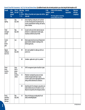 Fillable Online hsa General School Risk Assessments - No23 Car Park and ...