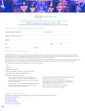 Fillable Online National Conference Poster Presentation Application Fax ...