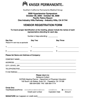 Fillable Online VENDOR REGISTRATION FORM - SignUp4 Fax Email Print ...