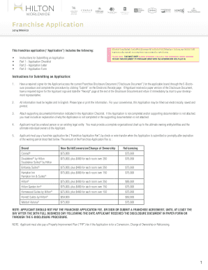 Fillable Online Franchise Application - Hilton Worldwide Brands Fax ...