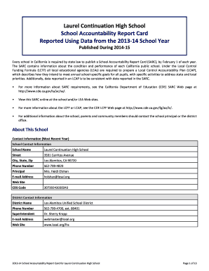 Fillable Online losal Laurel Continuation High School School ...