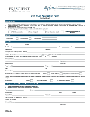 Fillable Online Unit Trust Application Form Individual Fax Email Print ...