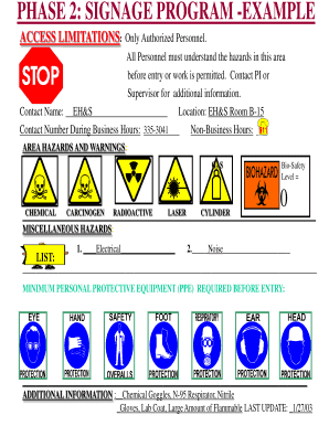 Fillable Online tfrec wsu PHASE 2 SIGNAGE PROGRAM -EXAMPLE - tfrec wsu ...