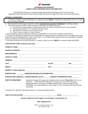 Fillable Online NW Event Show Sampling Formdoc Fax Email Print - pdfFiller