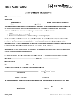 Fillable Online 2015 AOR FORM Fax Email Print - pdfFiller
