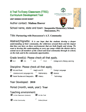Fillable Online appalachiantrail A Trail To Every Classroom (TTEC ...