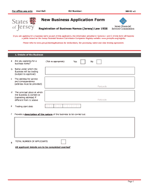 Fillable Online New Business Application Form - gov Fax Email Print ...