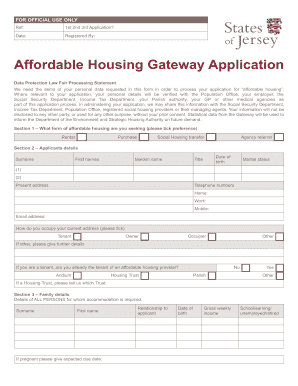 Fillable Online Affordable Housing Gateway Application - gov Fax Email ...