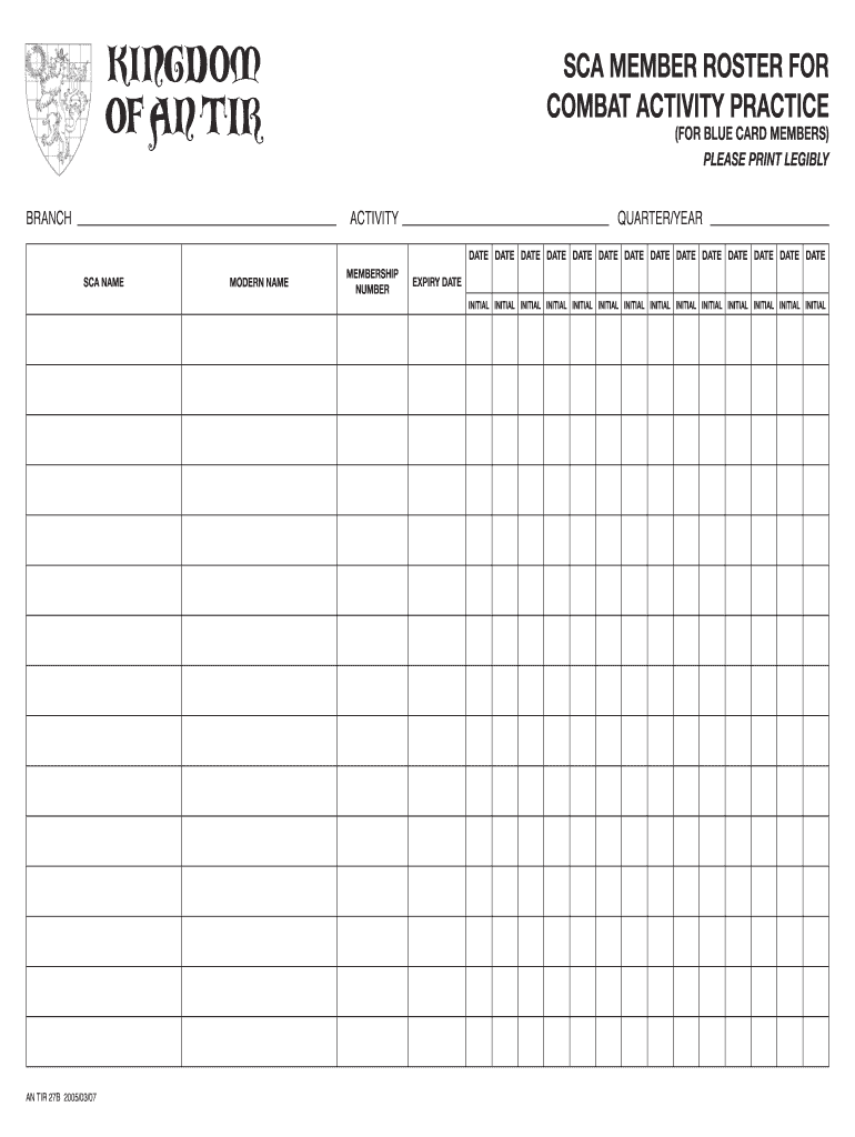 Fillable Online antir sca COMBAT ACTIVITY PRACTICE - SCA Kingdom of An ...