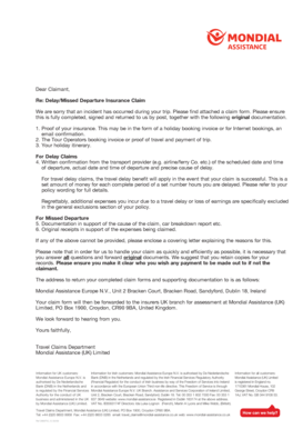 Fillable Online Dear Claimant documentation email confirmation Fax ...