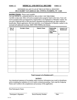 Fillable Online jibei FORM A MEDICAL AND DENTAL RECORD Fax Email Print ...