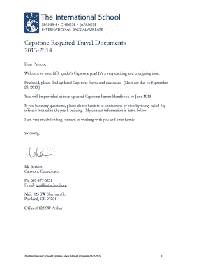 Fillable Online 2013-2014 Capstone FORMS updated 81913doc Fax Email ...