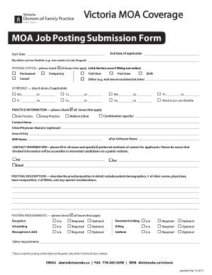 Fillable Online MOA Job Posting Submission Form - Provincial Home Page ...