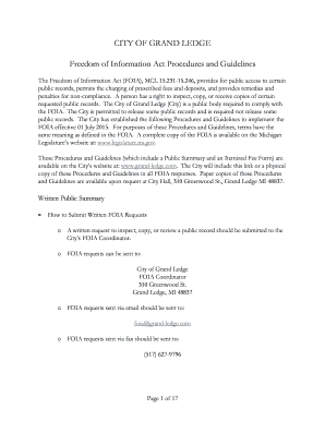 Fillable Online FOIA Procedures Guidelinesdocx Fax Email Print - pdfFiller