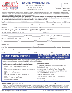 Fillable Online THERAPEUTIC FOOTWEAR ORDER FORM - bgiopharmcomb Fax ...