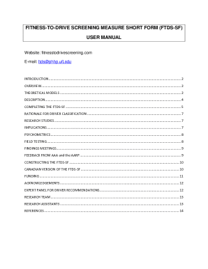 Fillable Online New Fitness-to-Drive Screening Measure Short Form May ...
