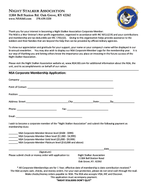 Fillable Online NIGHT STALKER ASSOCIATION Fax Email Print - pdfFiller
