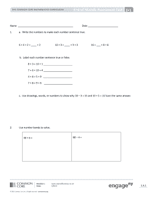Fillable Online NYS COMMON CORE MATHEMATICS CURRICULUM -of Module Fax ...