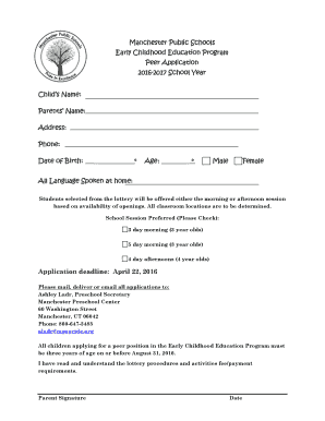 Fillable Online Information for Enrollment of Peers in the Early ...