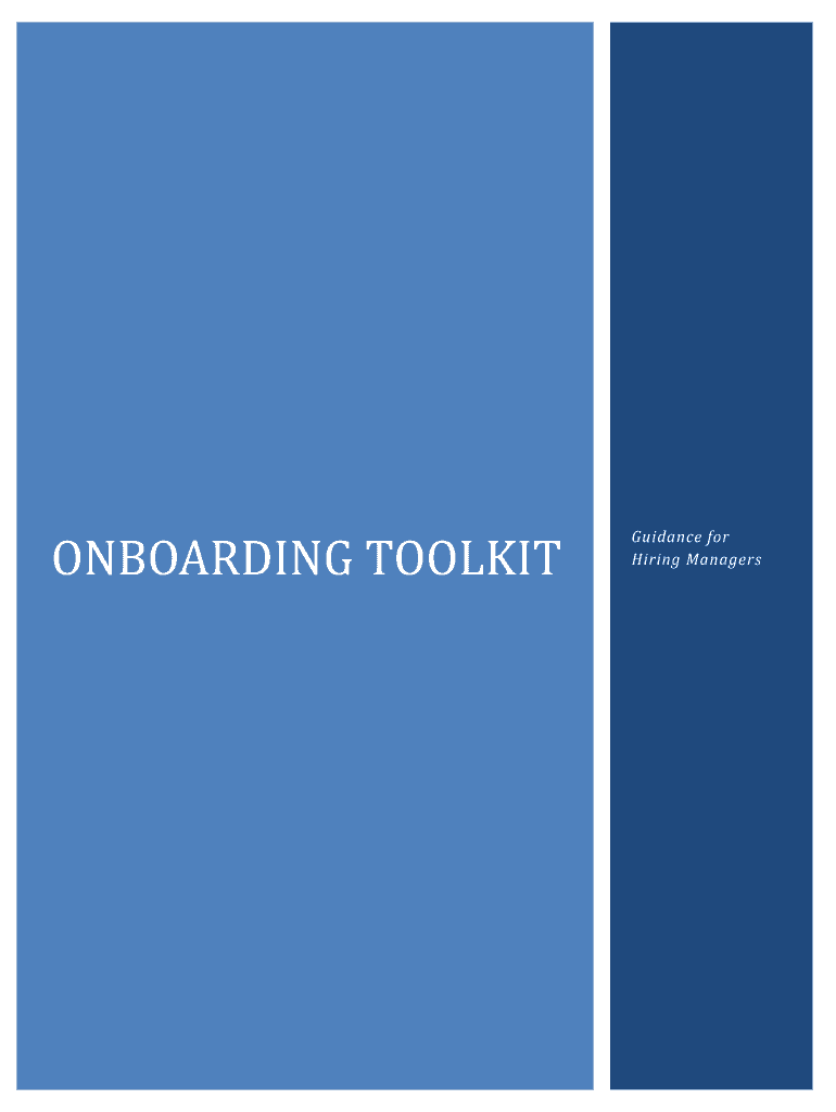Fillable Online Onboarding Toolkit for Hiring Managers Fax Email Print ...