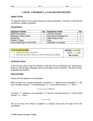 Uniformly Accelerated Motion Lab Report - Fill Online, Printable ...