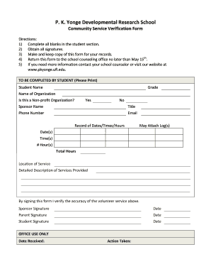 Fillable Online P K Yonge Developmental Research School Fax Email Print - pdfFiller