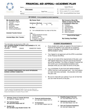 Fillable Online pgcc FINANCIAL AID APPEAL ACADEMIC PLAN - Prince ...