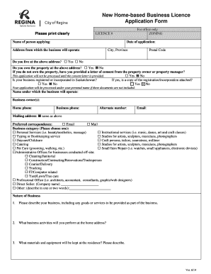 Fillable Online New Home-based Business Licence Application Form Fax ...