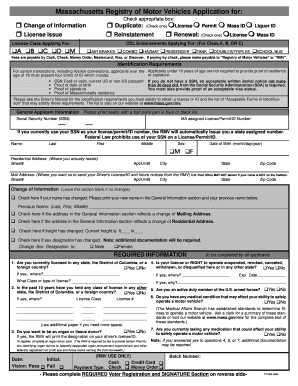 Fillable Online longmeadow Massachusetts Registry of Motor Vehicles ...