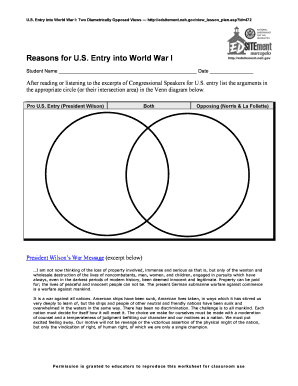 Fillable Online Reasons for US Entry into World War I Fax Email Print ...