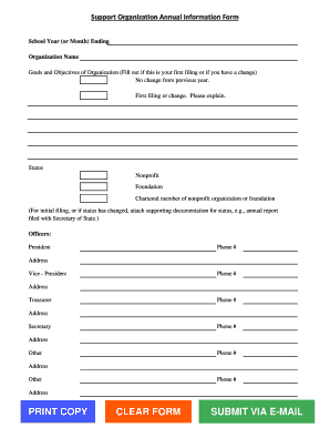 Fillable Online wcs Support Organization Annual Information Form - wcsedu Fax Email Print ...