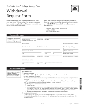 Fillable Online TheStateFarm CollegeSavingsPlan Withdrawal RequestForm ...