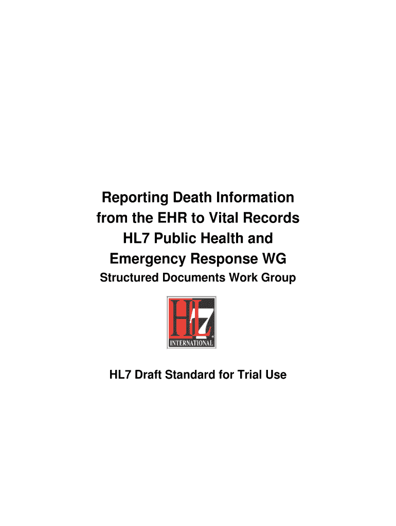 Fillable Online hl7 Reporting Death Information from the EHR to Vital ...
