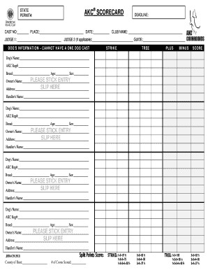 Fillable Online akccoonhounds STATE AKC SCORECARD PERMIT ...