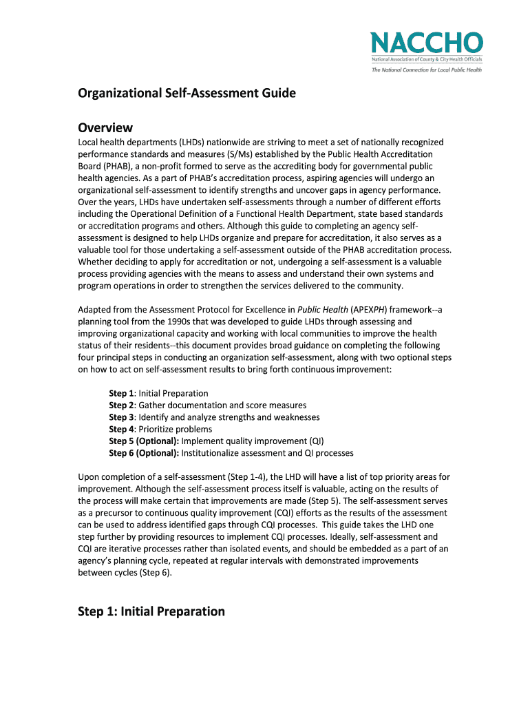 Fillable Online Organizational Self-Assessment Guide Fax Email Print ...