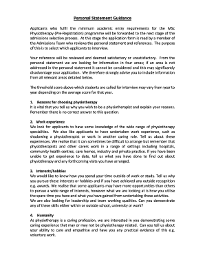 Fillable Online Personal Statement Guidance Fax Email Print - pdfFiller
