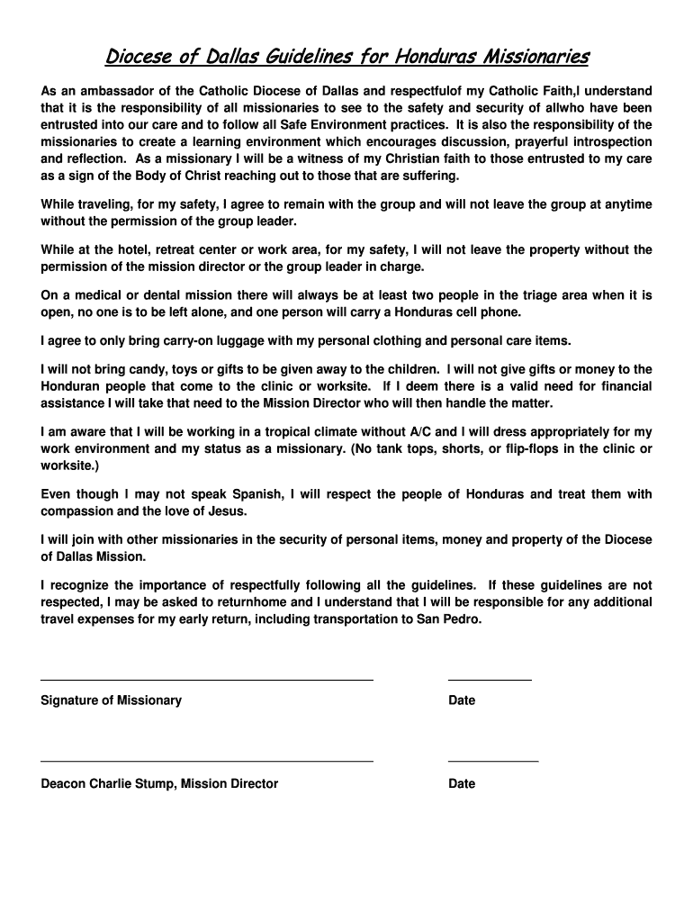 Fillable Online cathdal Deacon Charlie Stump Director of Pastoral ...