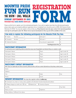 Fillable Online mfee Mountie Pride Fun Run Registration Form ...