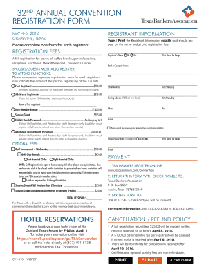 Fillable Online ND ANNUAL CONVENTION REGISTRATION FORM Fax Email Print - pdfFiller