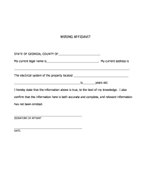 Fillable Online WIRING AFFIDAVIT - georgiaunderwritingcom Fax Email ...