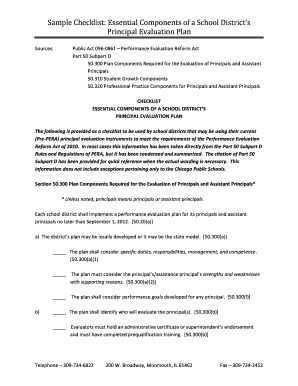 Fillable Online content ccsuvt Sample prin eval checklist Fax Email ...