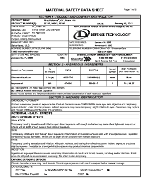 Fillable Online safariland chemtel First Defense, OC, Foam - safariland ...