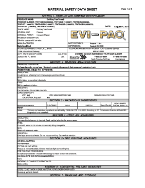 Fillable Online MATERIAL SAFETY DATA SHEET Page 1 of 4 - sdschemtelnet ...