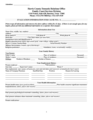 Fillable Online harriscountytx Family Court Services Division ...