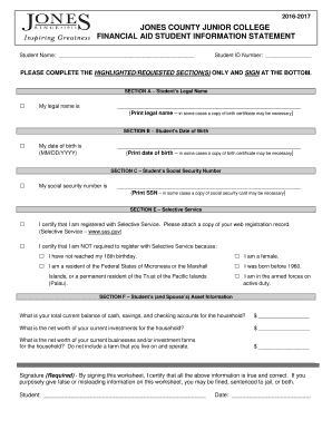 Fillable Online jcjc 2016-2017 JONES COUNTY JUNIOR COLLEGE FINANCIAL ...