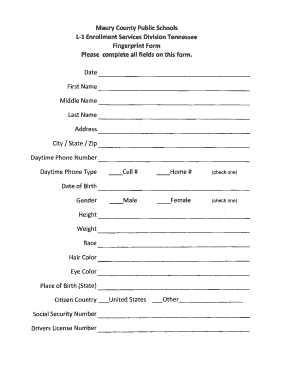Fillable Online mauryk12 Maury County Public Schools Enrollment Services Division Fax Email ...