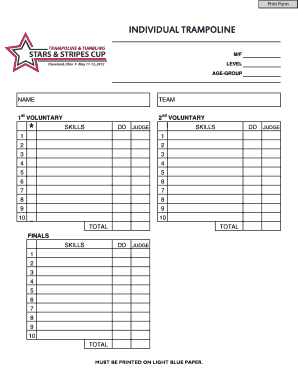Fillable Online usagym Trampoline Competiiton Card - USA Gymnastics Fax ...