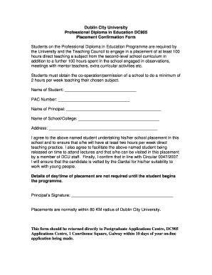 Fillable Online www4 dcu Dublin City University - www4 dcu Fax Email ...