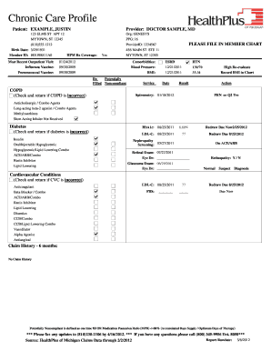 Fillable Online healthplus Care Profile Sample - healthplusorg Fax ...