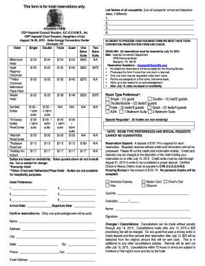 Fillable Online golcondatemple24 AEAONMS Housing Form 2015 A Fax Email ...